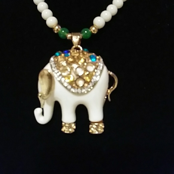 unbranded | Jewelry | Two Womens Elephant Pearl Inspired Necklaces ...